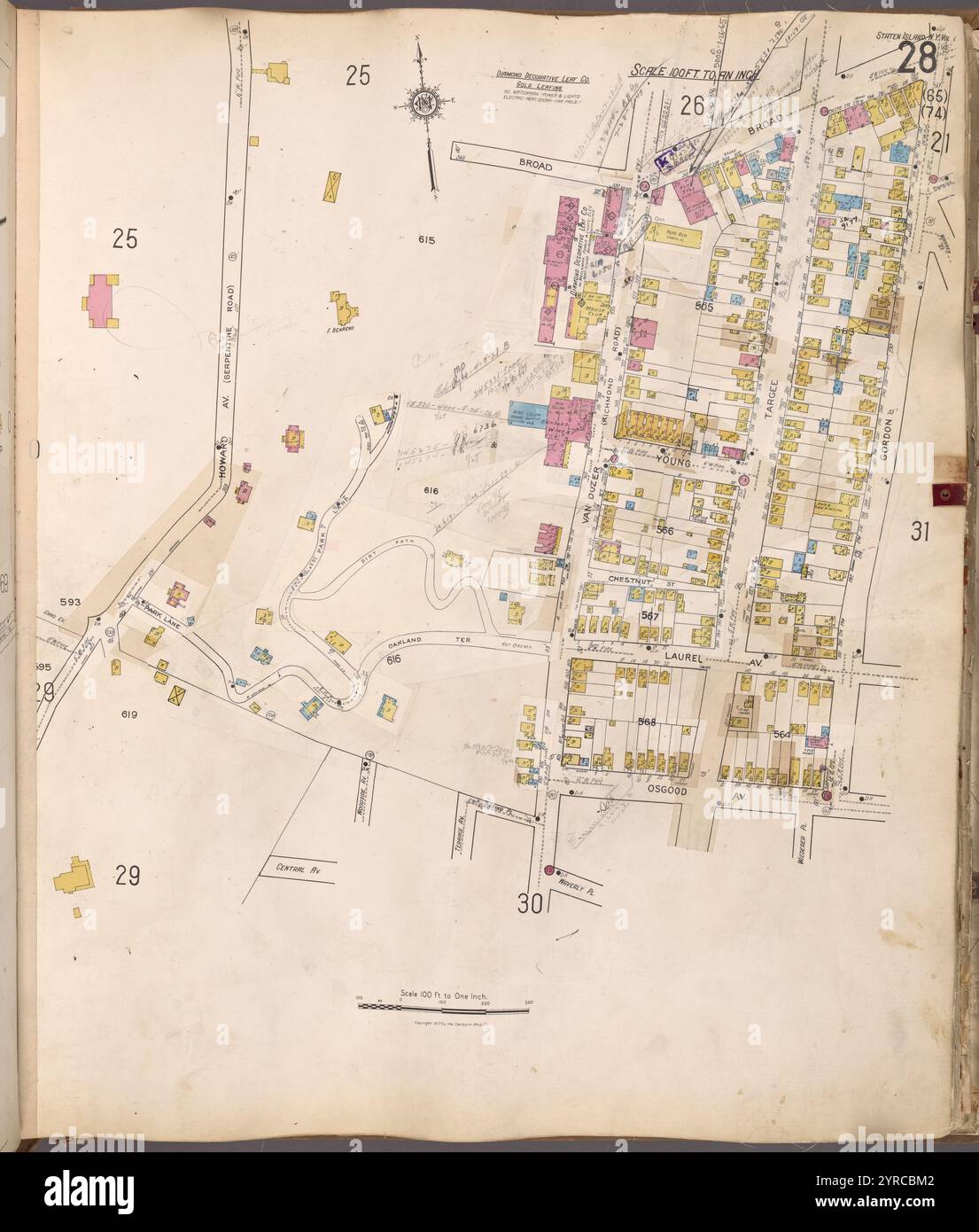 Staten Island, V. 1, Plate No. 28 [Map bounded by Broad, Gordon, Howard ...