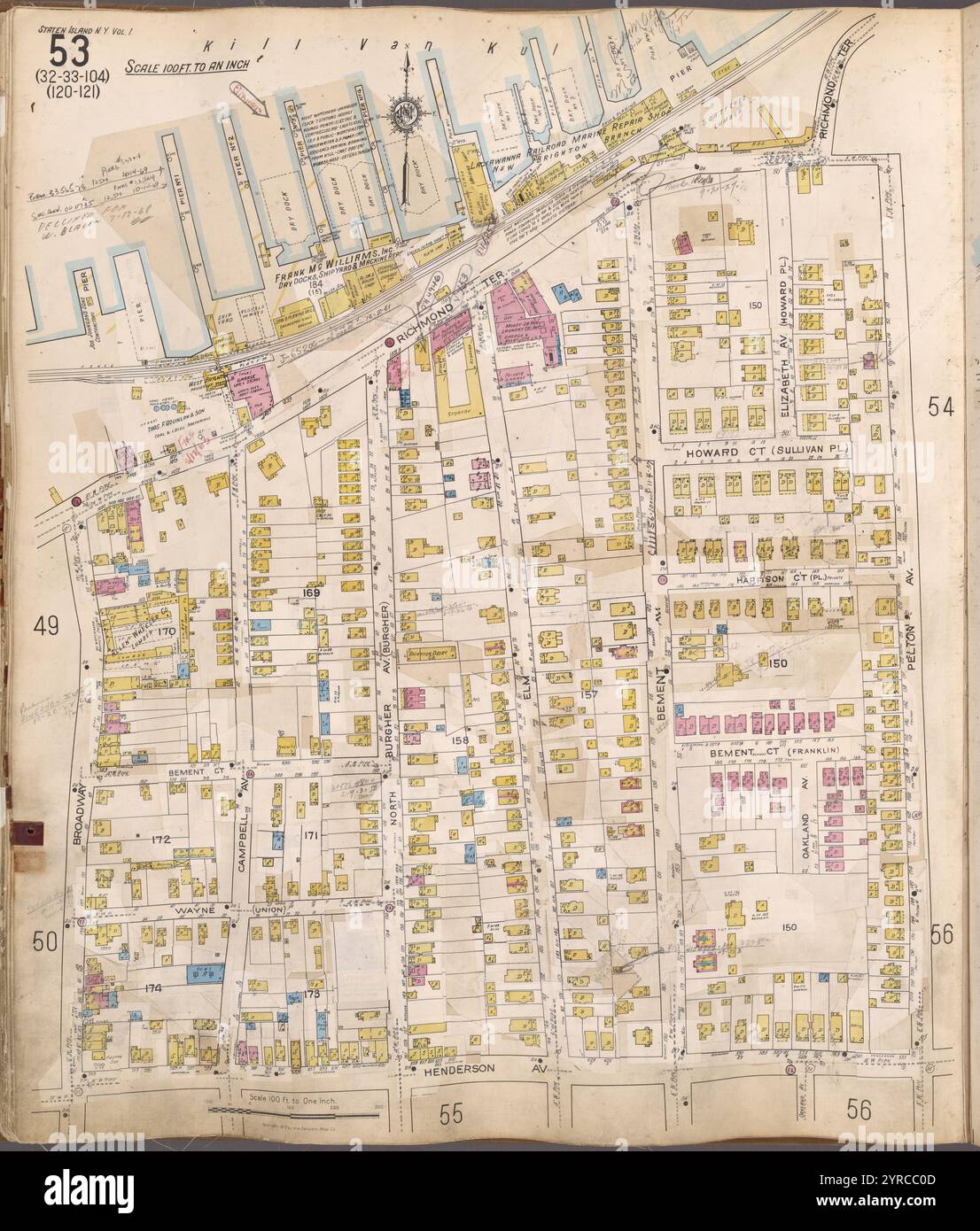 Staten Island, V. 1, Plate No. 53 [Map bounded by Kill Van Kull, Pelton ...