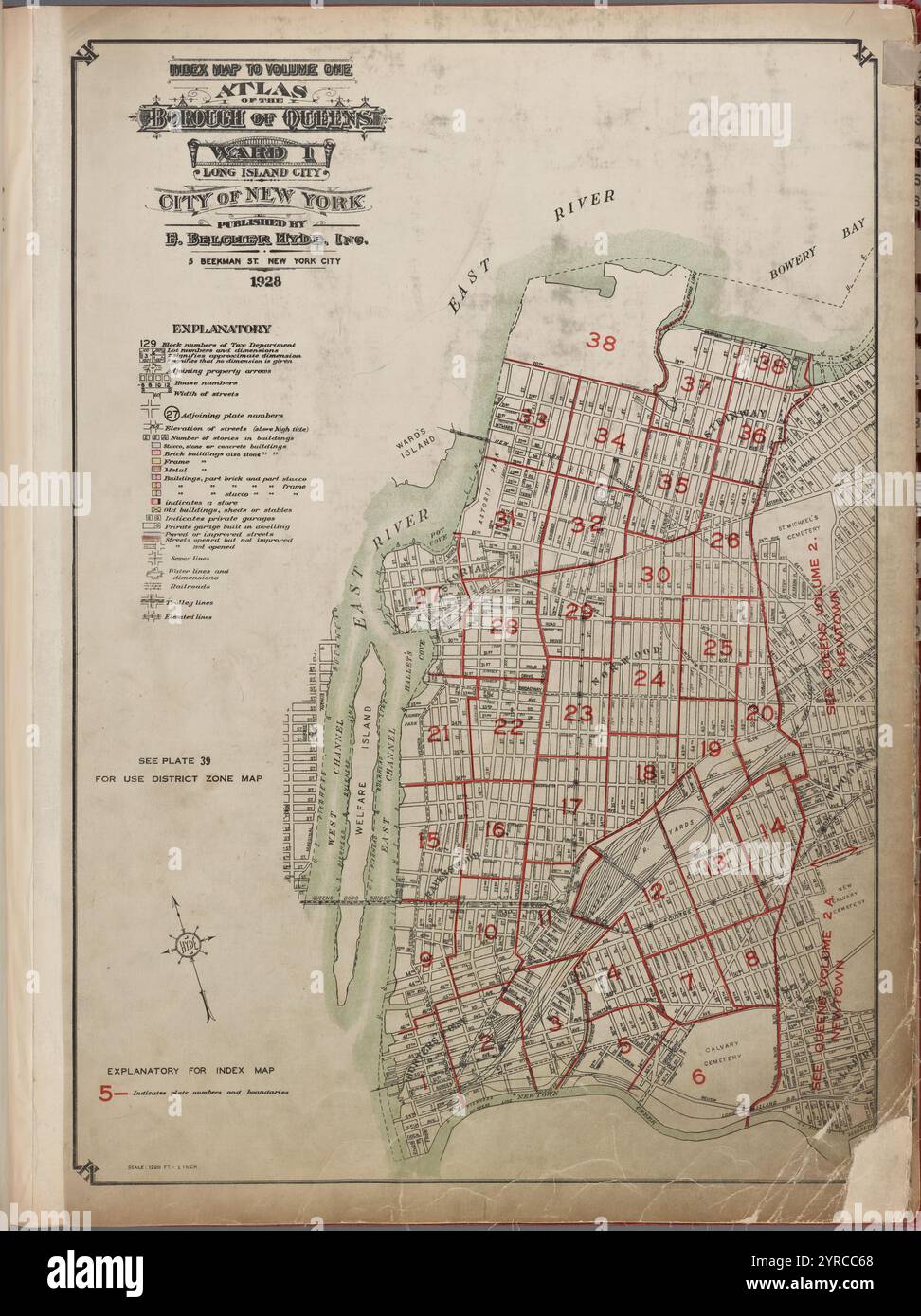 Index map to volume one. Atlas of the borough of Queens. Ward 1. City ...