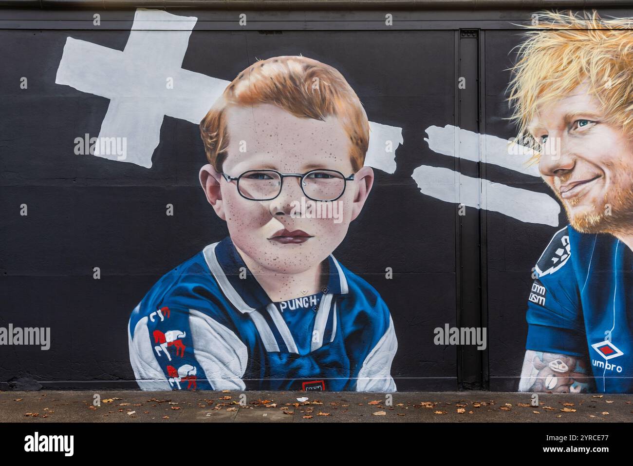 Ed Sheeran mural by Murwalls & Ipswich Town FC on Sir Alf Ramsey Way ...