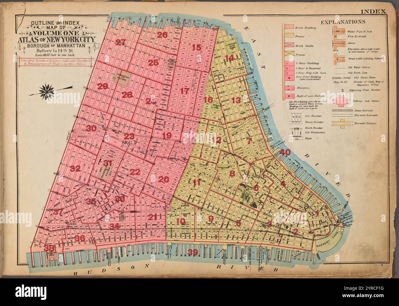 Outline and Index Map of Volume One, Atlas of New York City, Borough of ...