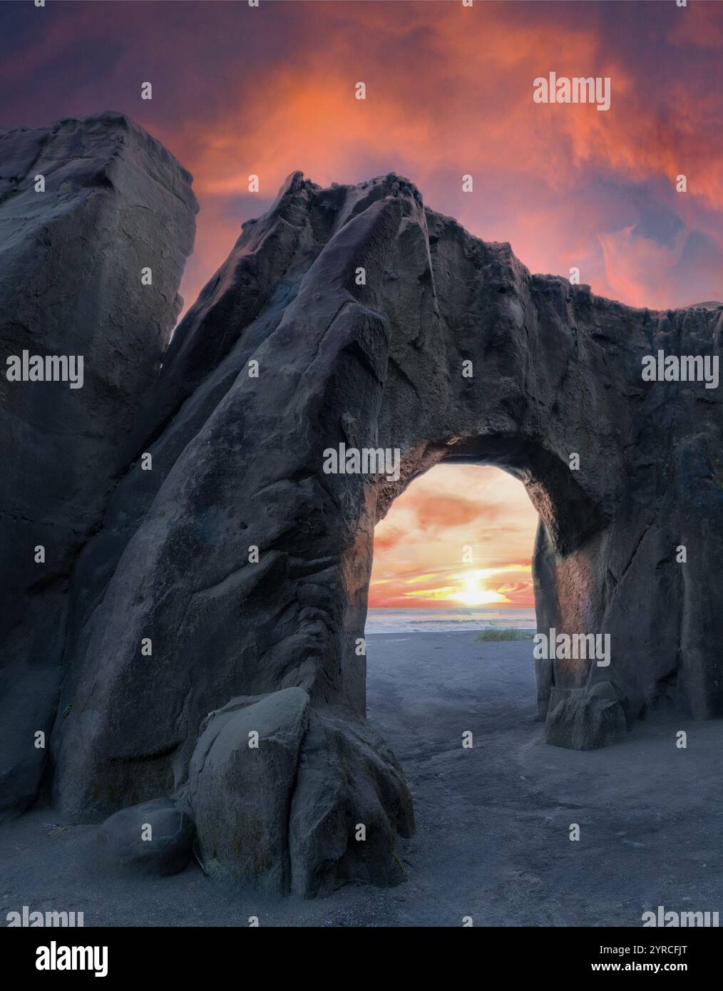 Arch at Flores Lake State Natural Area. Blacklock Point, Oregon Stock ...