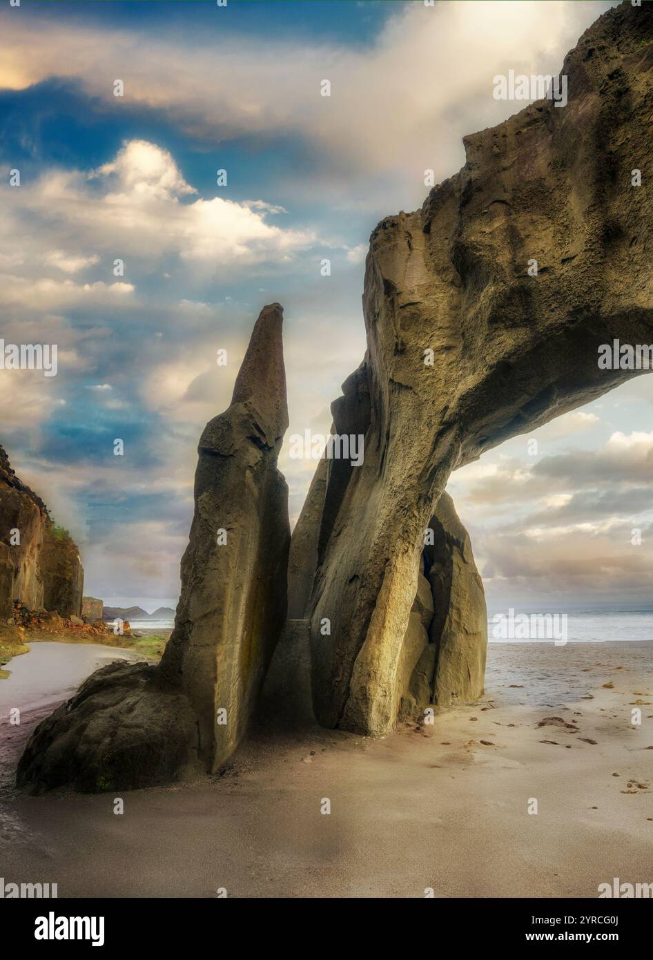 Arch at Flores Lake State Natural Area. Blacklock Point, Oregon Stock ...