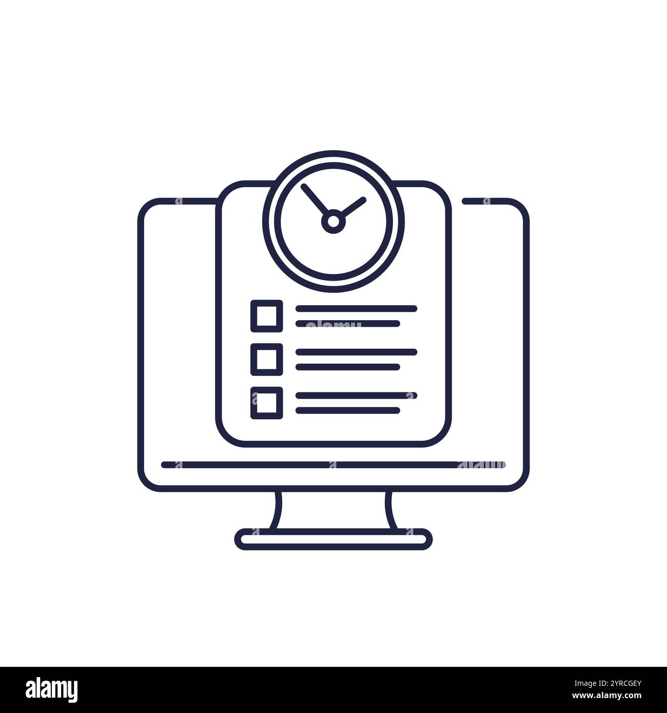 time sheet icon, timesheet software line vector Stock Vector Image ...