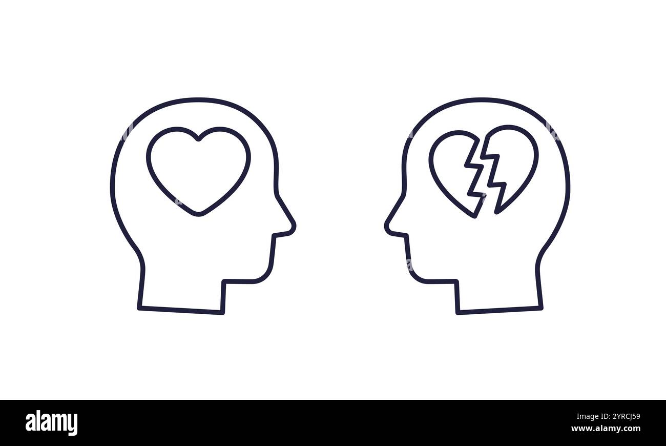 Brain human heart line hi-res stock photography and images - Alamy