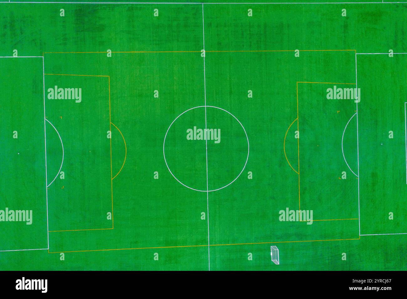 top-down view of a soccer pitch captured by drone, sport court ...