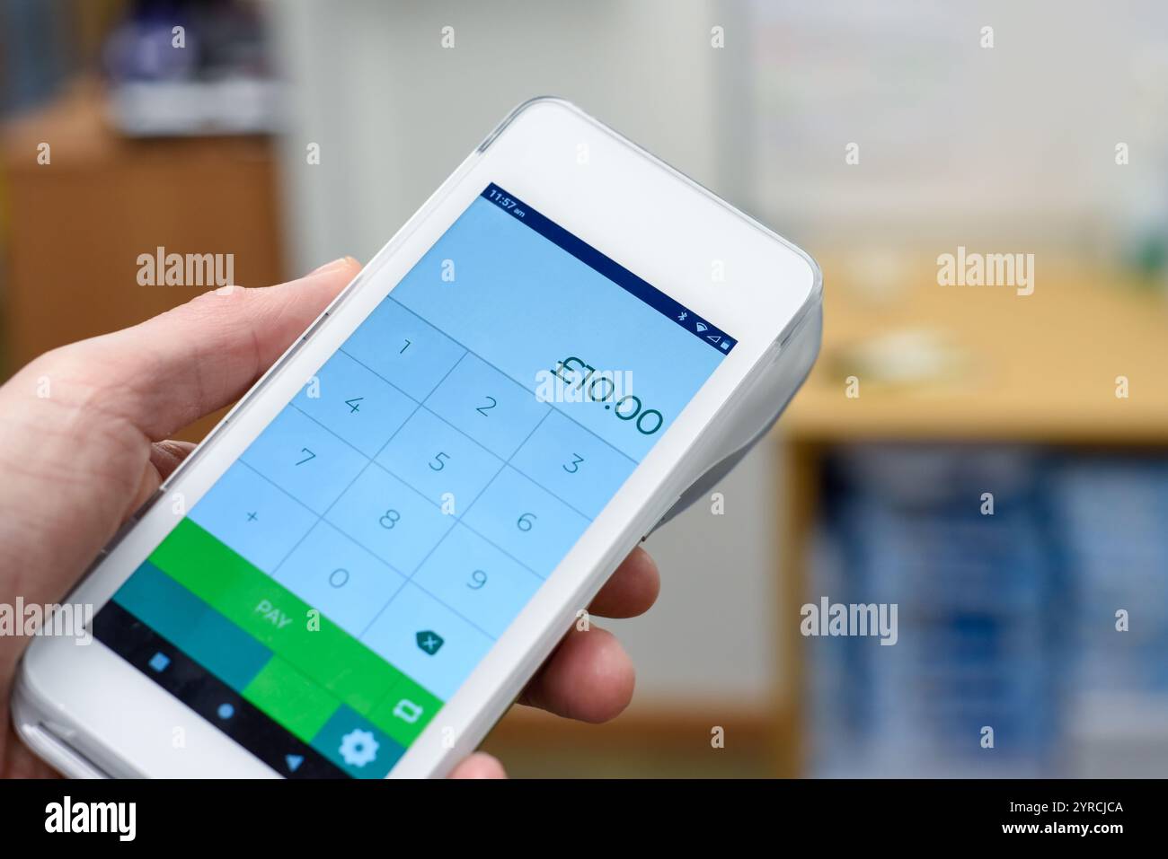 Making a card payment on a contactless pdq machine with a credit or ...