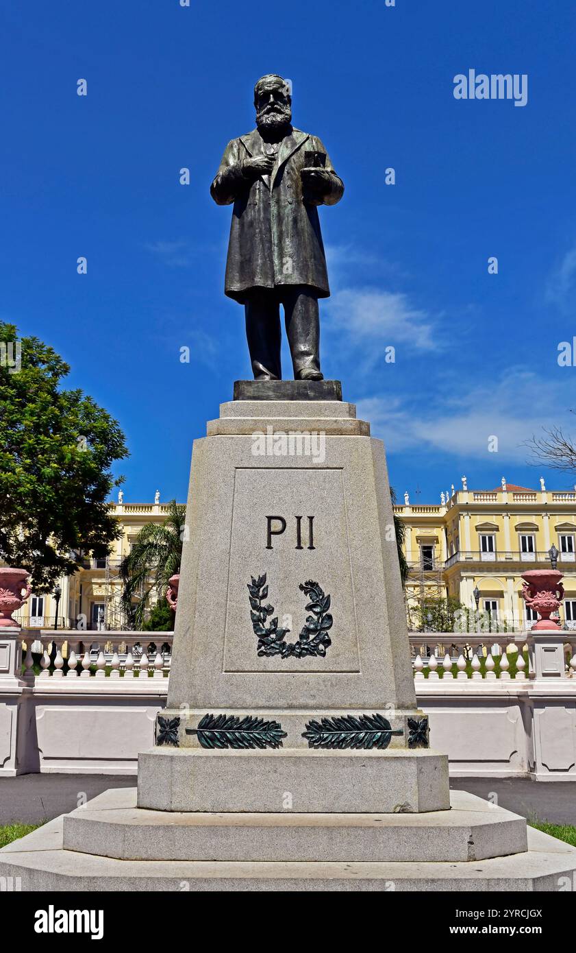 RIO DE JANEIRO, BRAZIL - November 26, 2024: Dom Pedro II statue on ...
