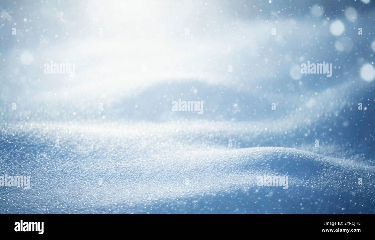 Icy snowy winter landscape background with falling snow - Festive ...