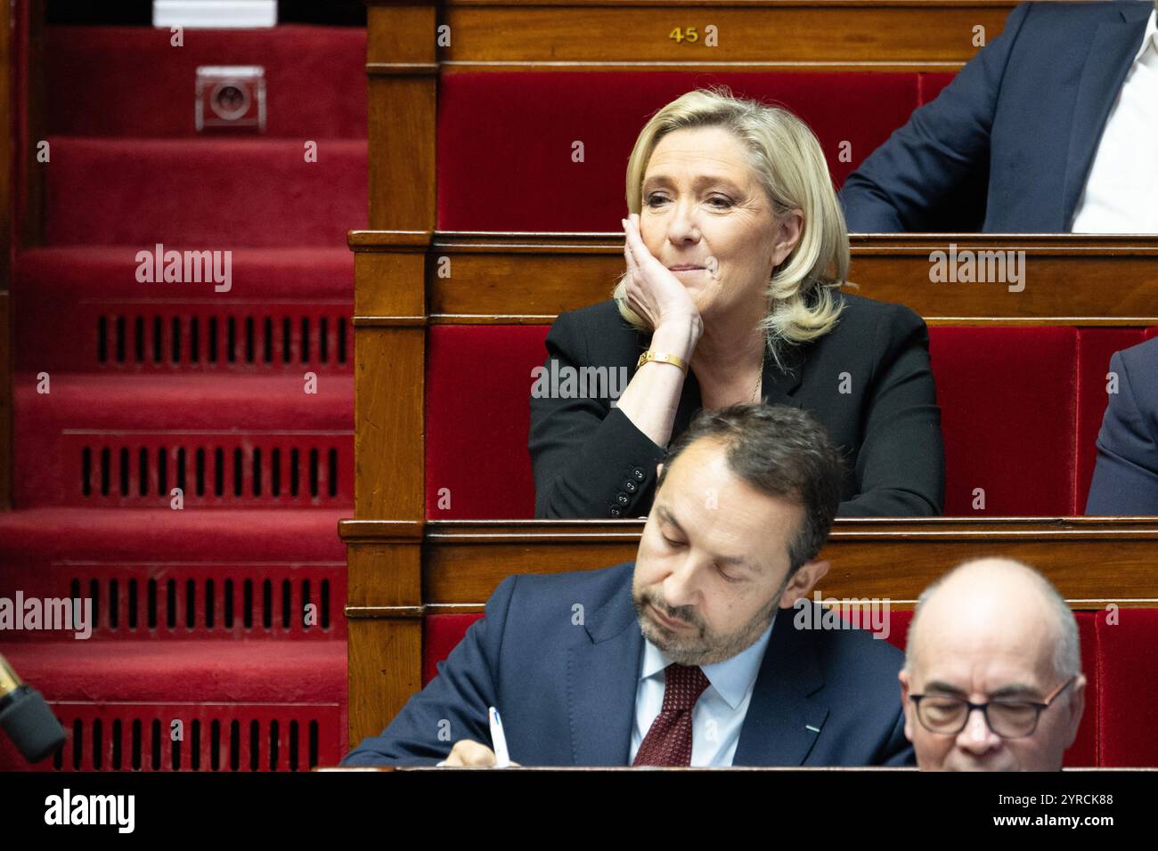 French deputy and president of Le Rassemblement National RN far right ...