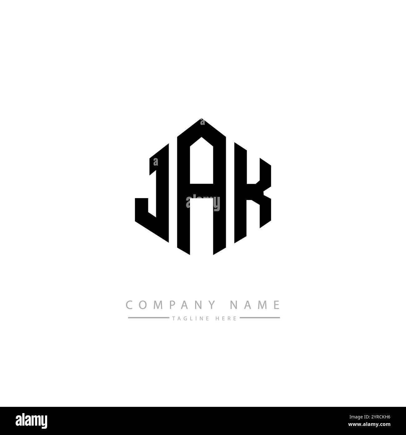 JAK letter logo design with polygon shape. JAK polygon and cube shape ...