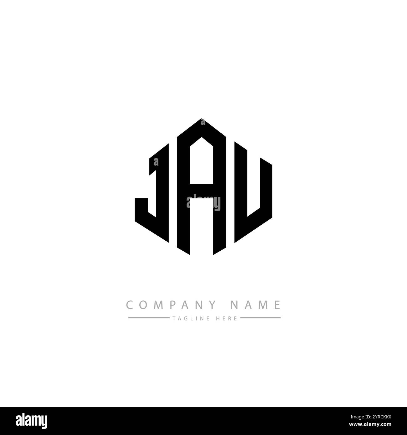 JAU letter logo design with polygon shape. JAU polygon and cube shape ...