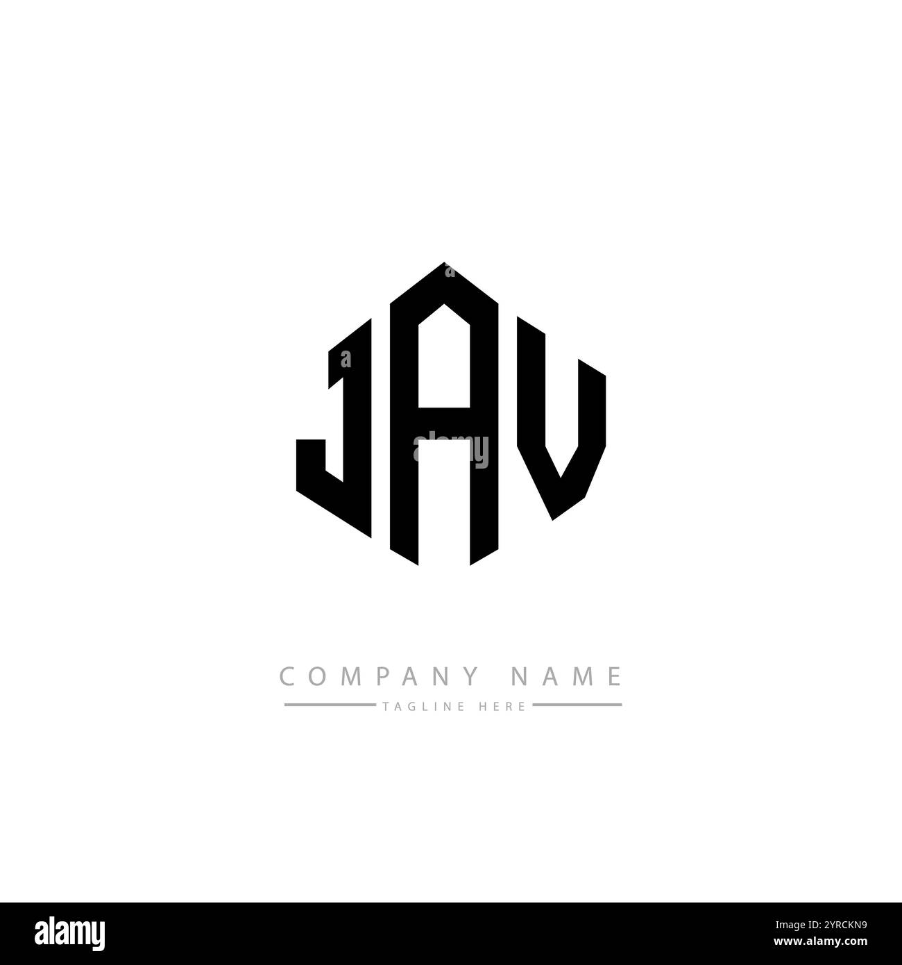 JAV letter logo design with polygon shape. JAV polygon and cube shape ...