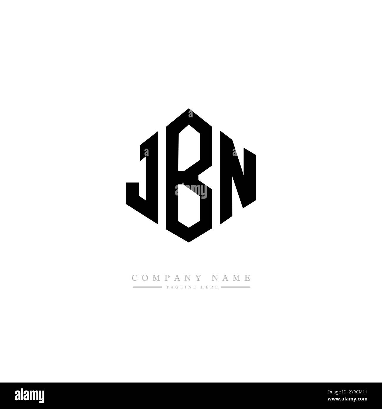 JBN letter logo design with polygon shape. JBN polygon and cube shape ...