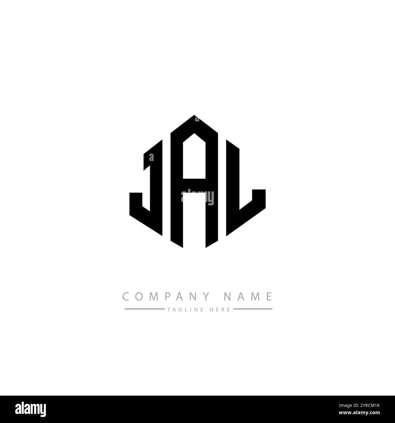 JAL letter logo design with polygon shape. JAL polygon and cube shape ...