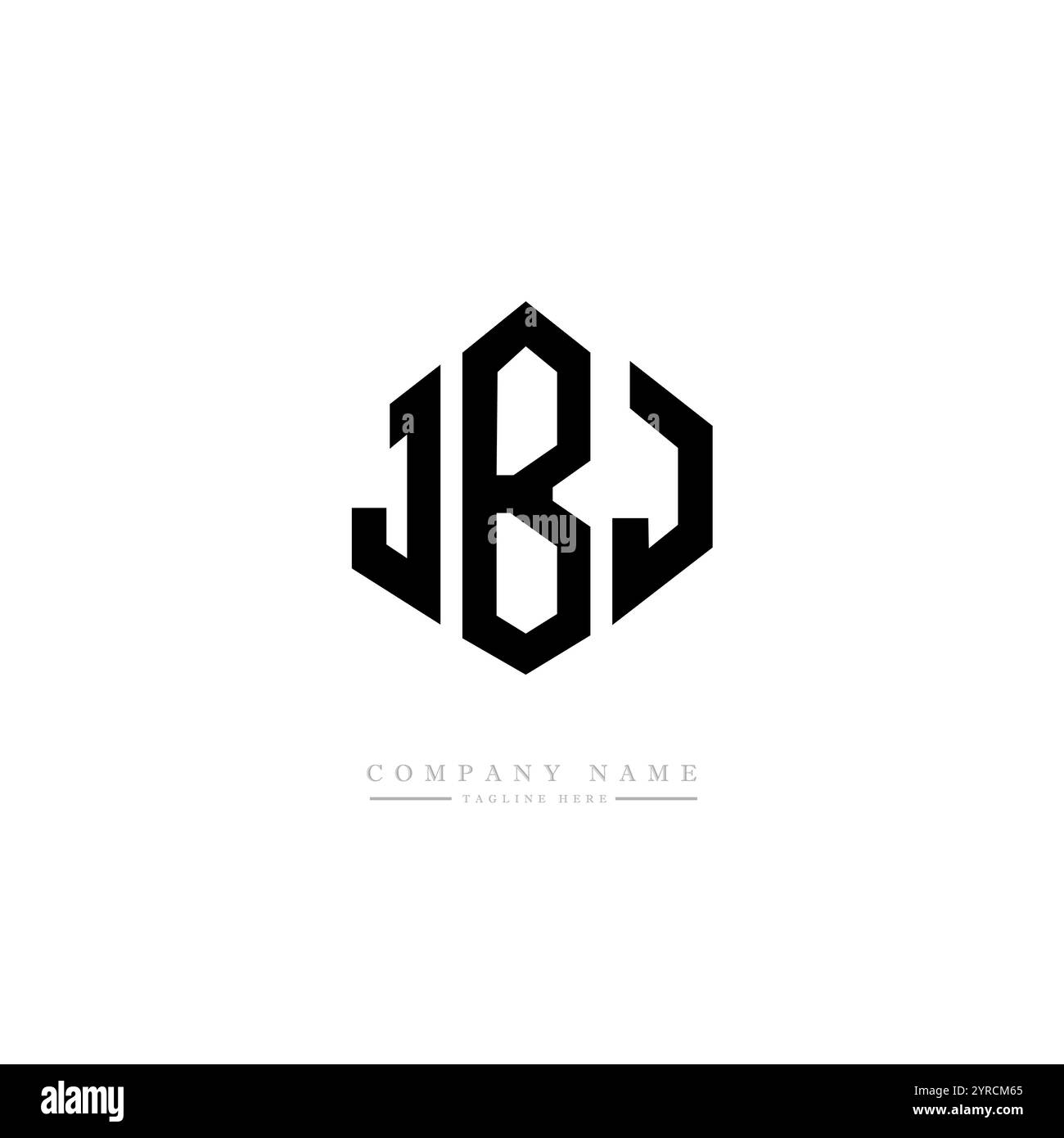 JBJ letter logo design with polygon shape. JBJ polygon and cube shape logo design. JBJ hexagon ...