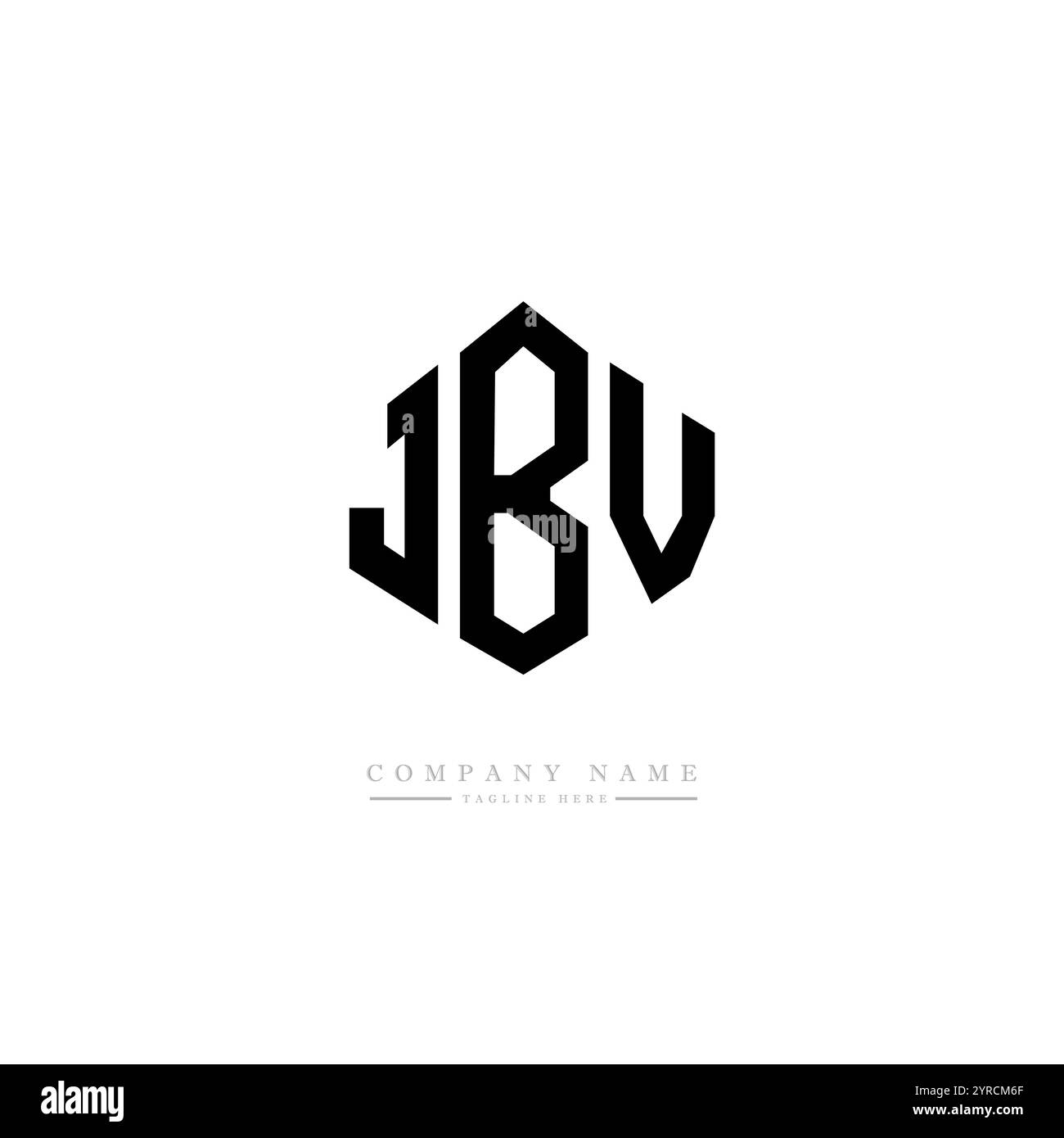 JBV letter logo design with polygon shape. JBV polygon and cube shape ...