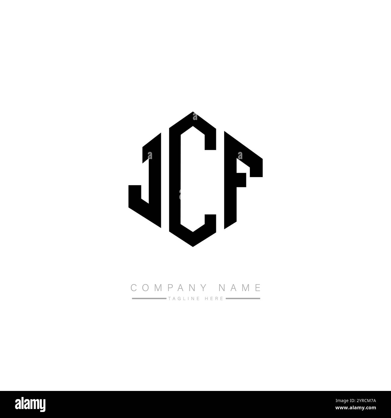 JCF letter logo design with polygon shape. JCF polygon and cube shape ...