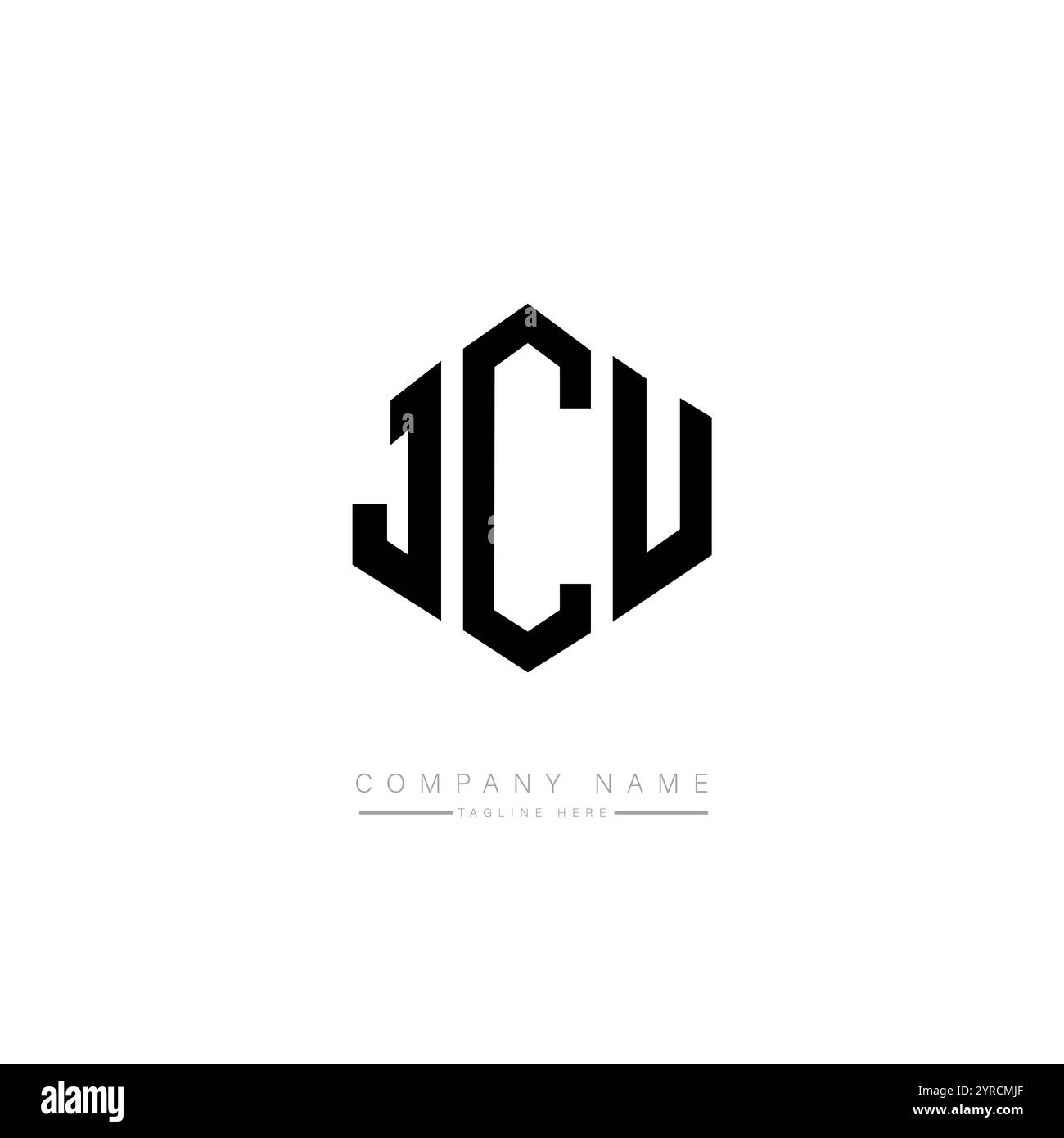 JCU letter logo design with polygon shape. JCU polygon and cube shape ...
