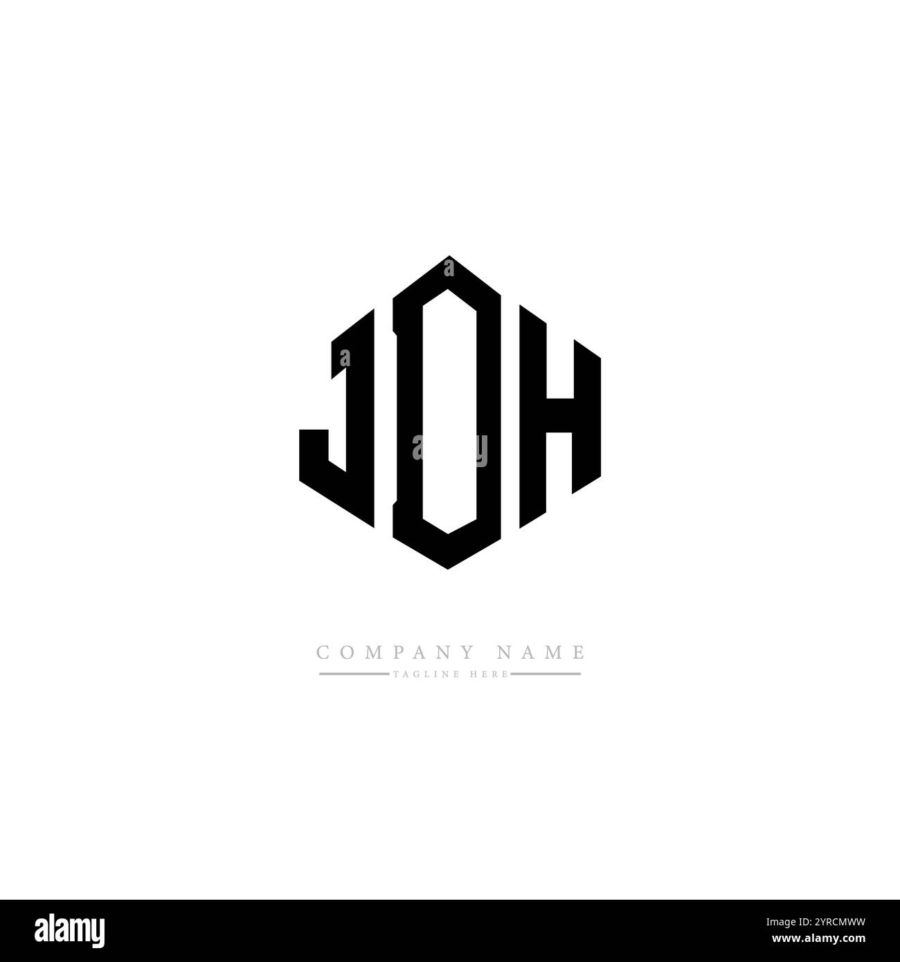 JDH letter logo design with polygon shape. JDH polygon and cube shape ...