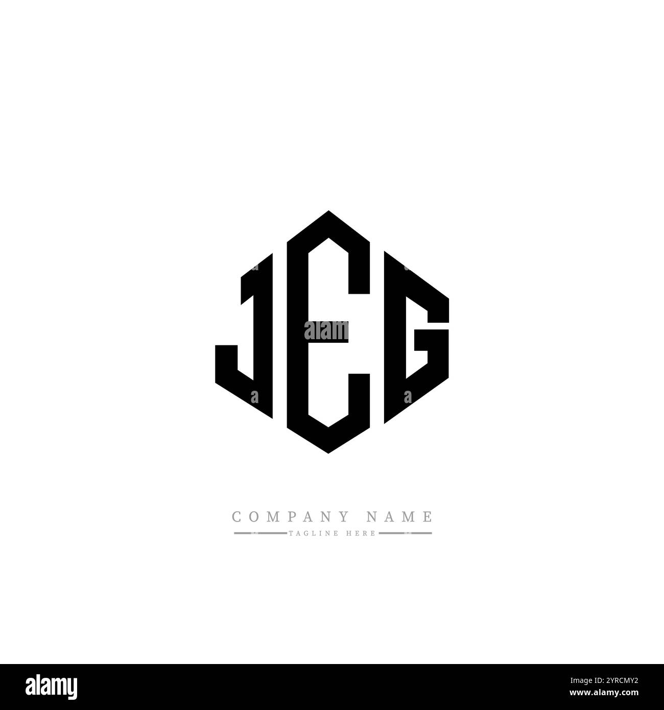 JEG letter logo design with polygon shape. JEG polygon and cube shape ...