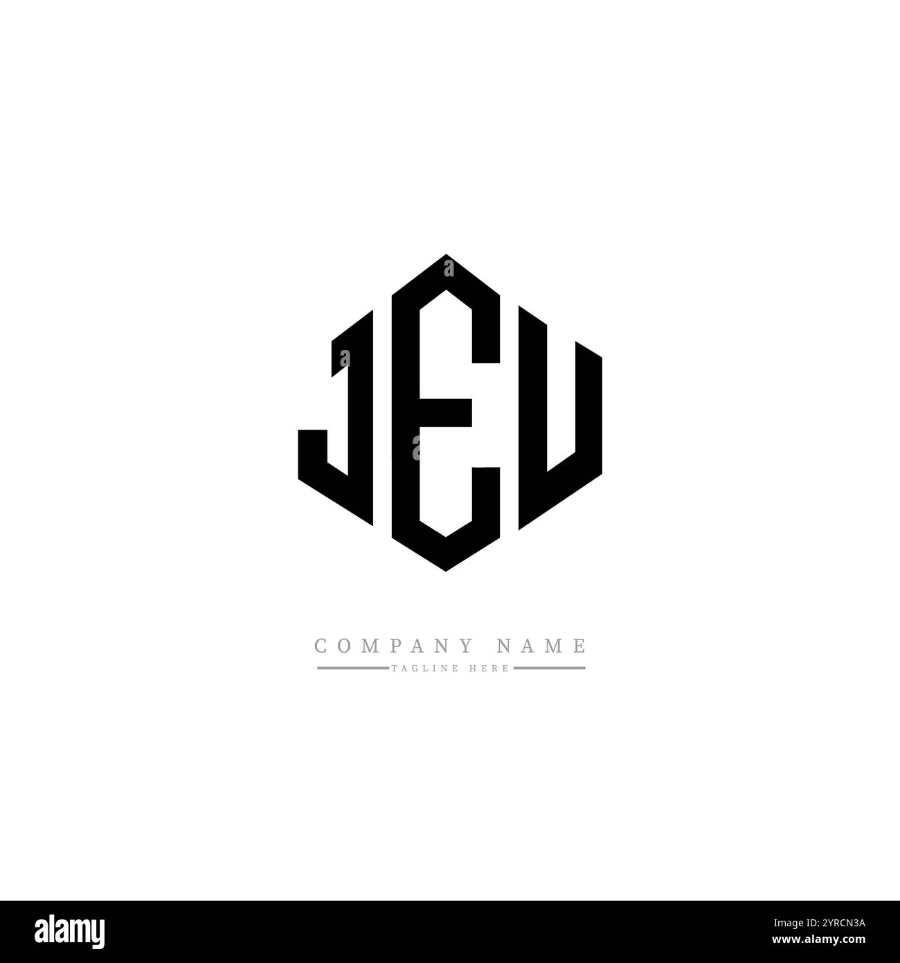 JEU letter logo design with polygon shape. JEU polygon and cube shape ...