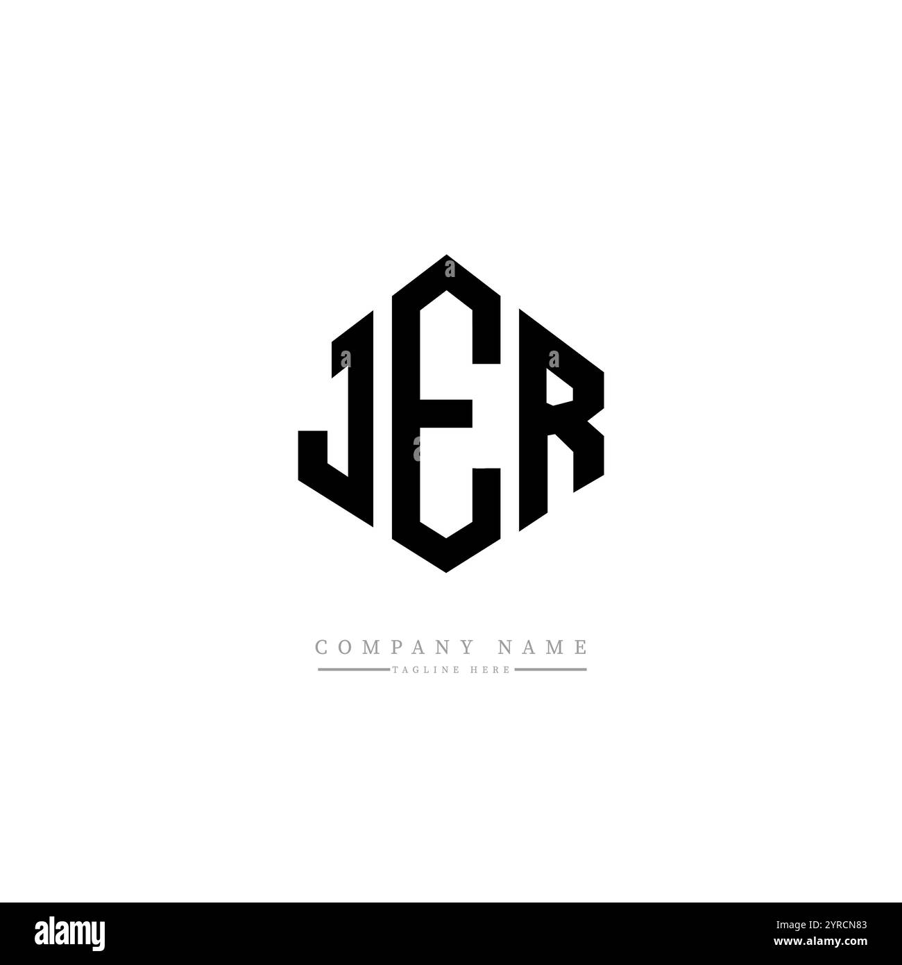 JER letter logo design with polygon shape. JER polygon and cube shape ...