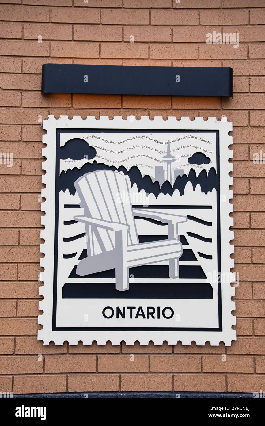 Ontario postage stamp sign at Tim Horton's on Innisfil Beach Road in ...