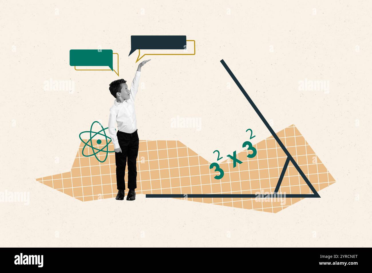 Collage picture young schoolboy kid showing height textbox phrases ...