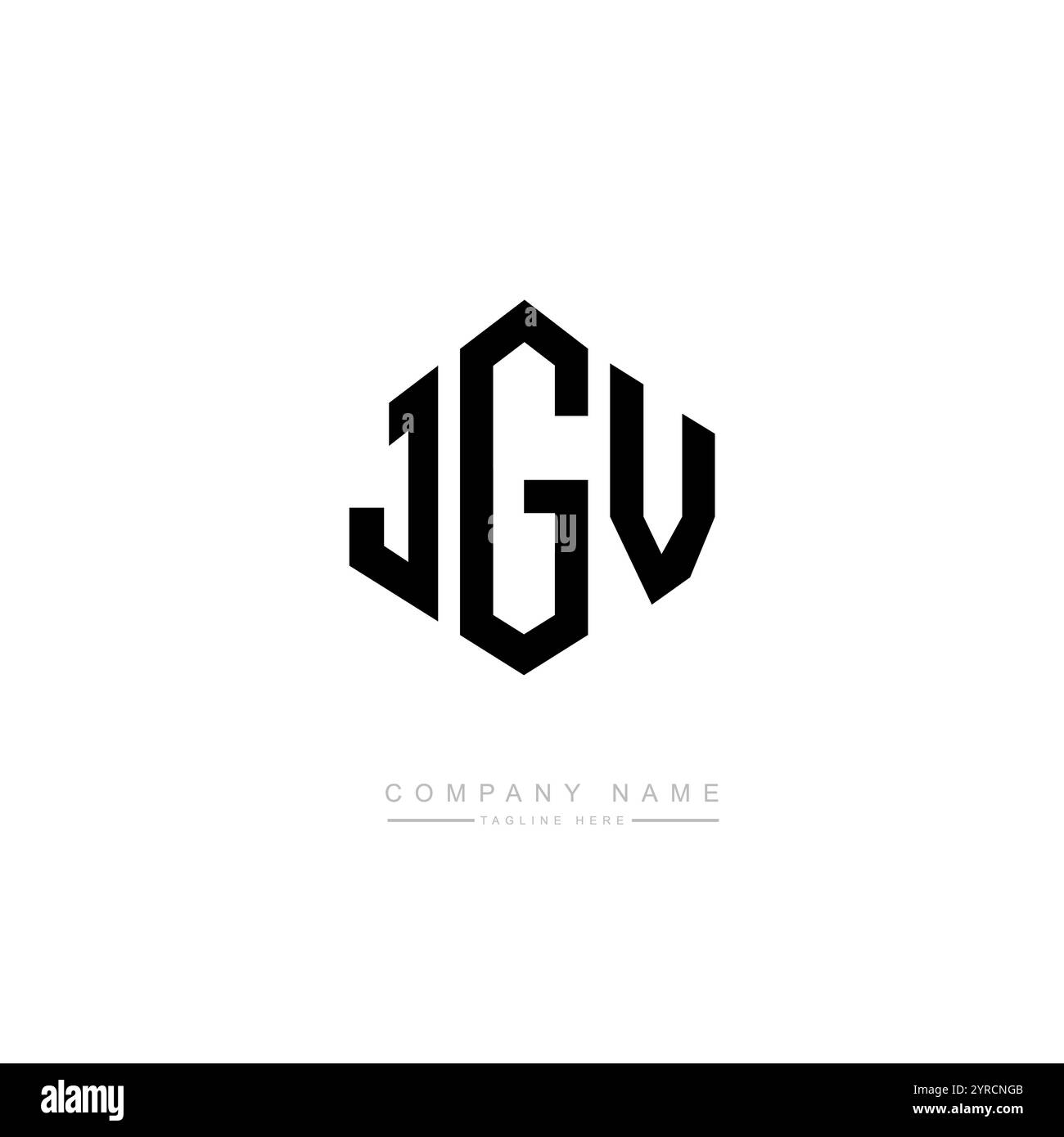 JGV letter logo design with polygon shape. JGV polygon and cube shape ...