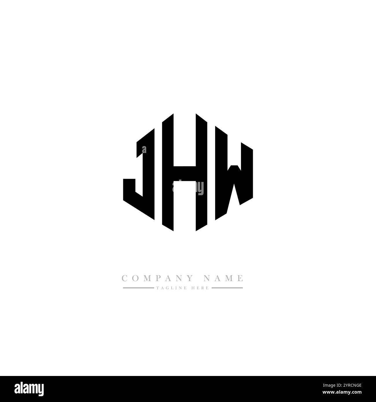 JHW letter logo design with polygon shape. JHW polygon and cube shape ...