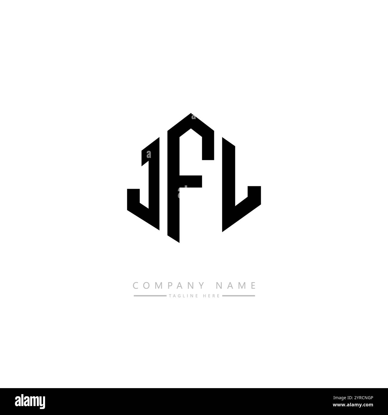 JFL letter logo design with polygon shape. JFL polygon and cube shape ...