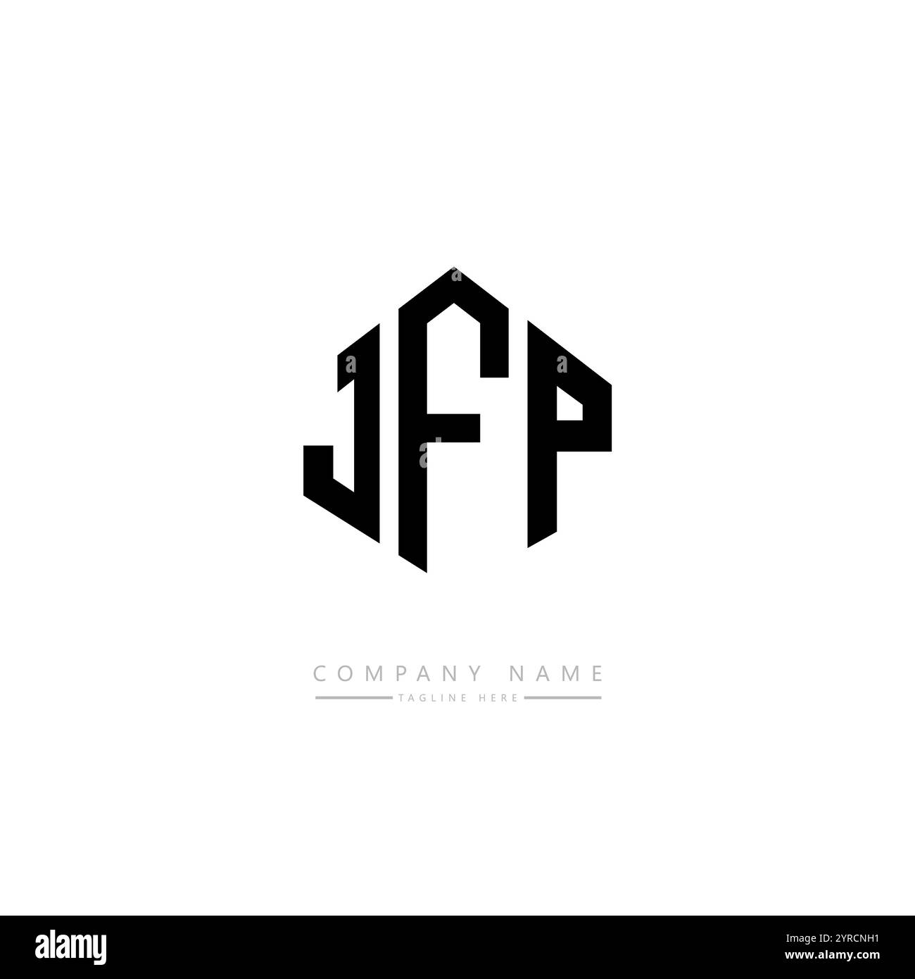 JFP letter logo design with polygon shape. JFP polygon and cube shape ...