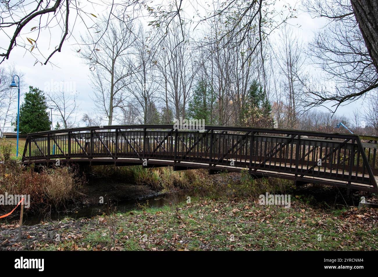 Pedestrian bridge at Innisfil Beach Park in Innisfil, Ontario, Canada ...