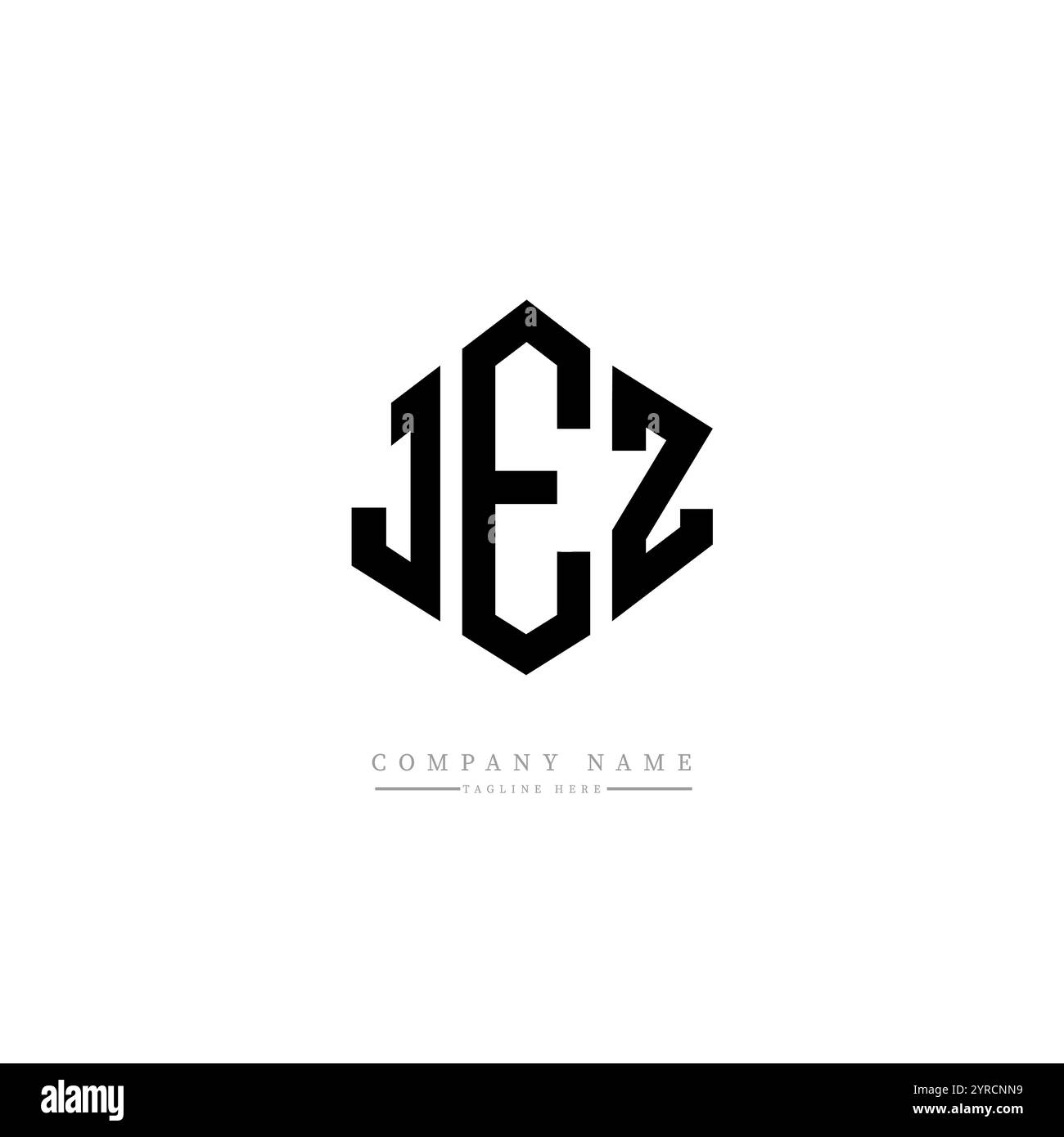 JEZ letter logo design with polygon shape. JEZ polygon and cube shape ...
