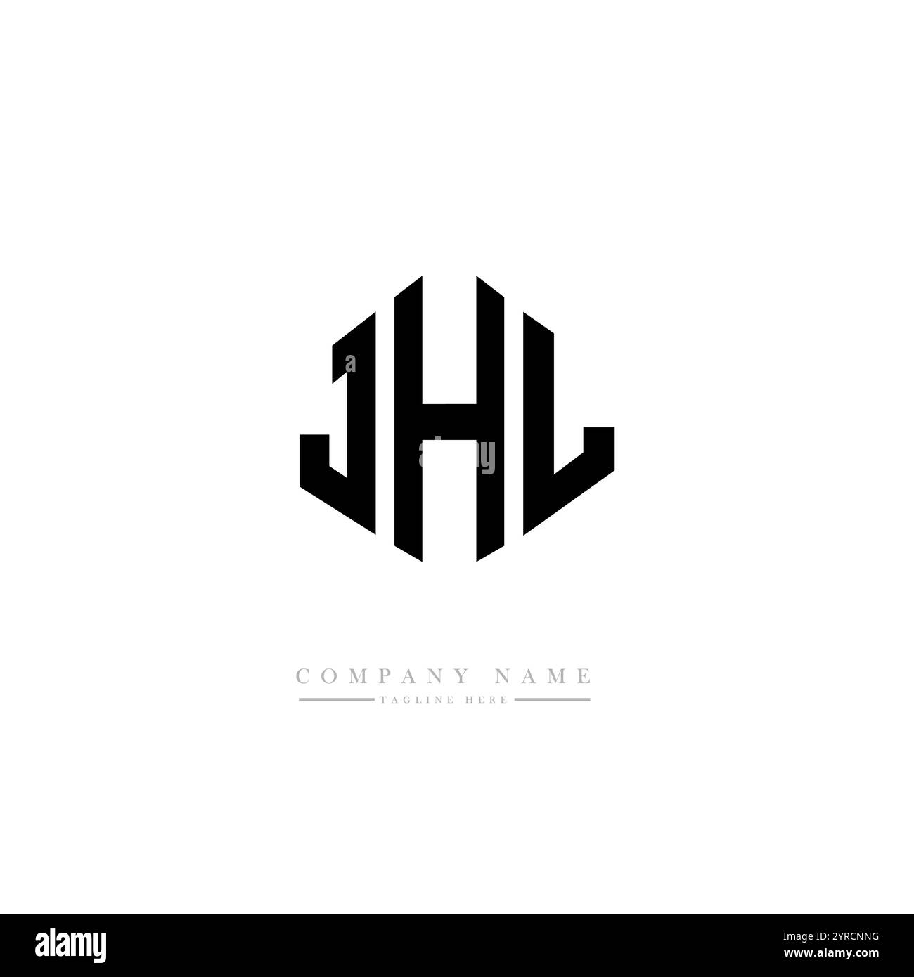 JHL letter logo design with polygon shape. JHL polygon and cube shape ...