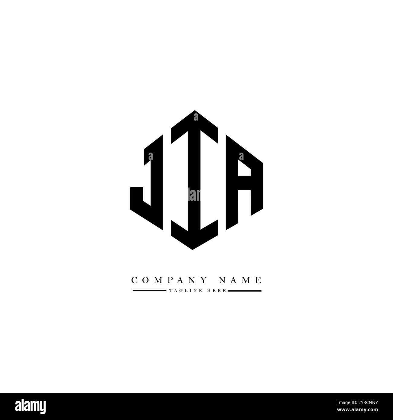 JIA letter logo design with polygon shape. JIA polygon and cube shape ...