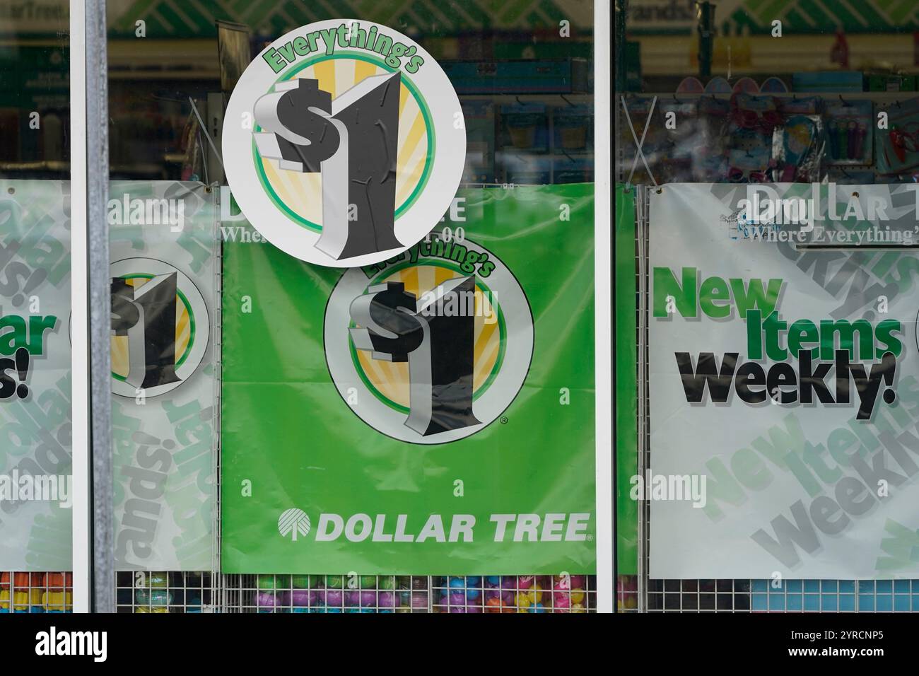 FILE - Dollar Tree store logos displayed on a storefront window on Feb ...