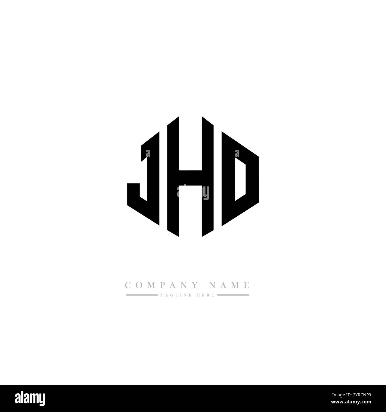 JHO letter logo design with polygon shape. JHO polygon and cube shape ...