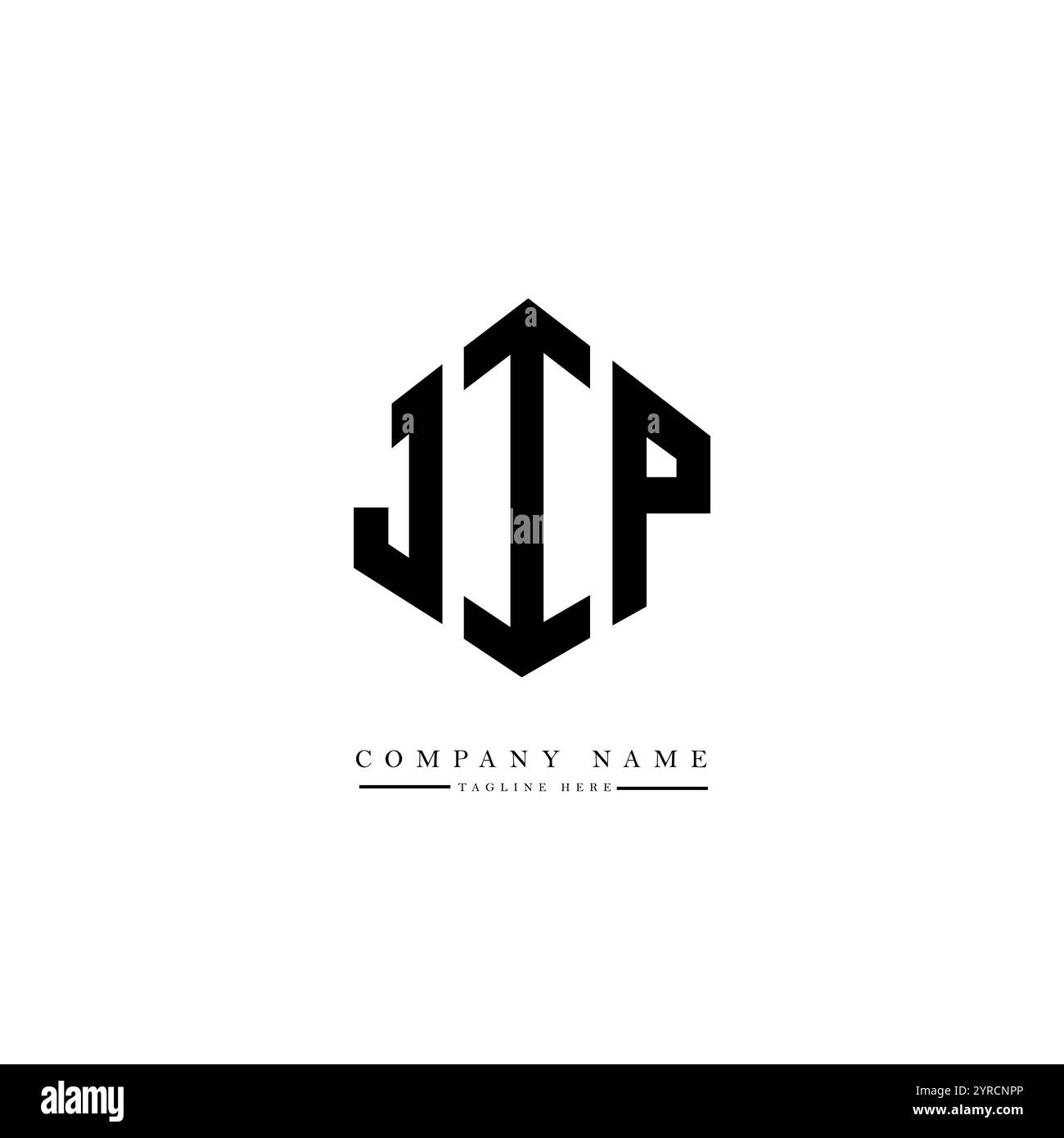 JIP letter logo design with polygon shape. JIP polygon and cube shape ...