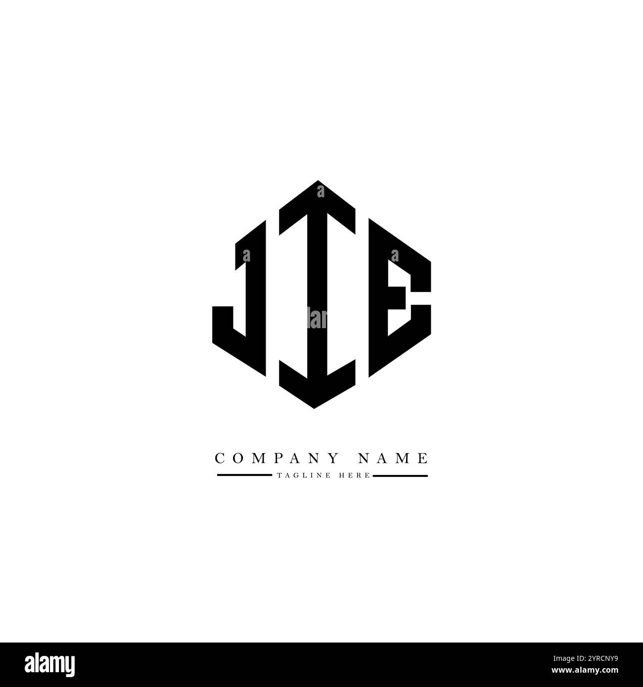 JIE letter logo design with polygon shape. JIE polygon and cube shape ...