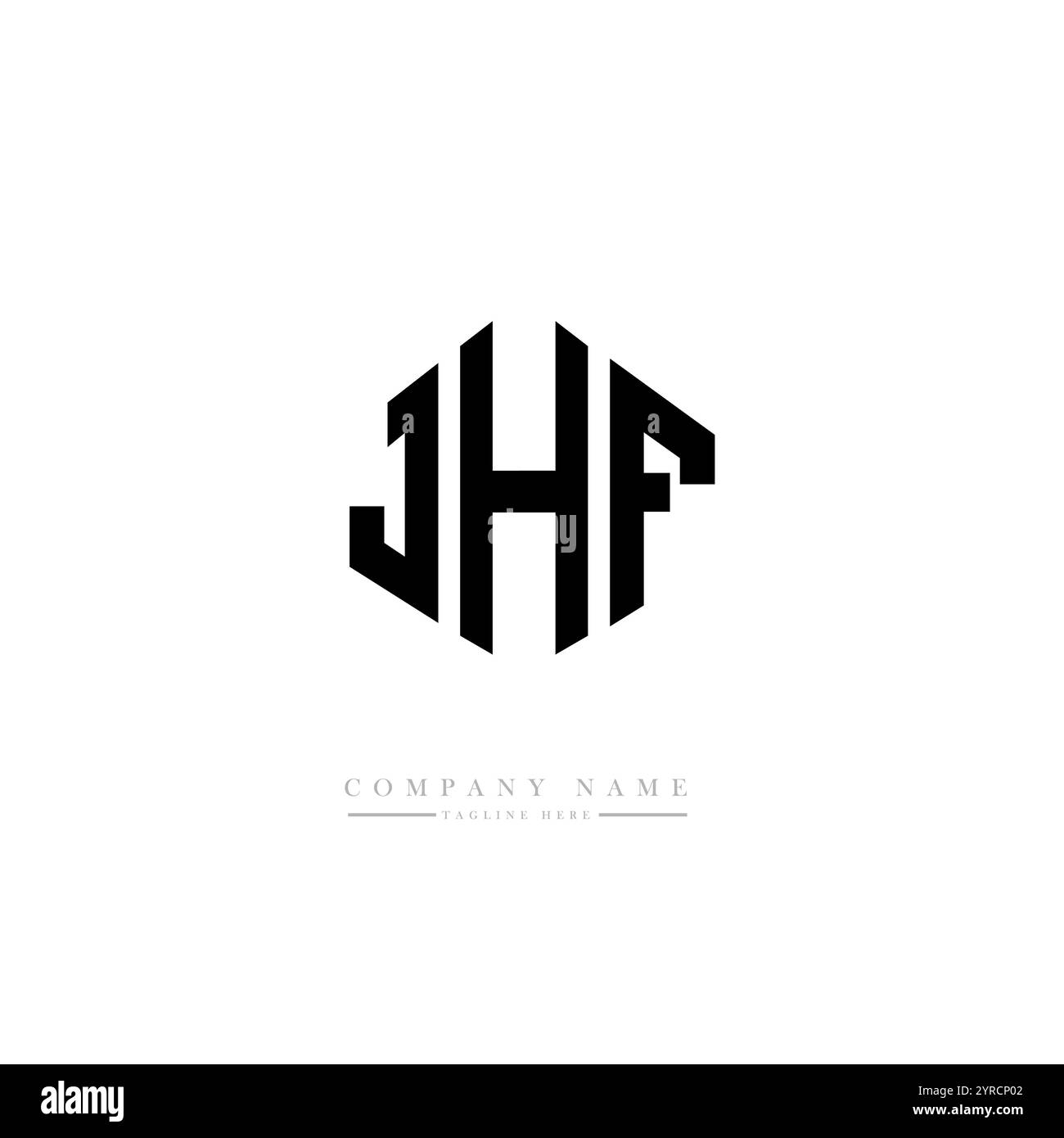JHF letter logo design with polygon shape. JHF polygon and cube shape ...