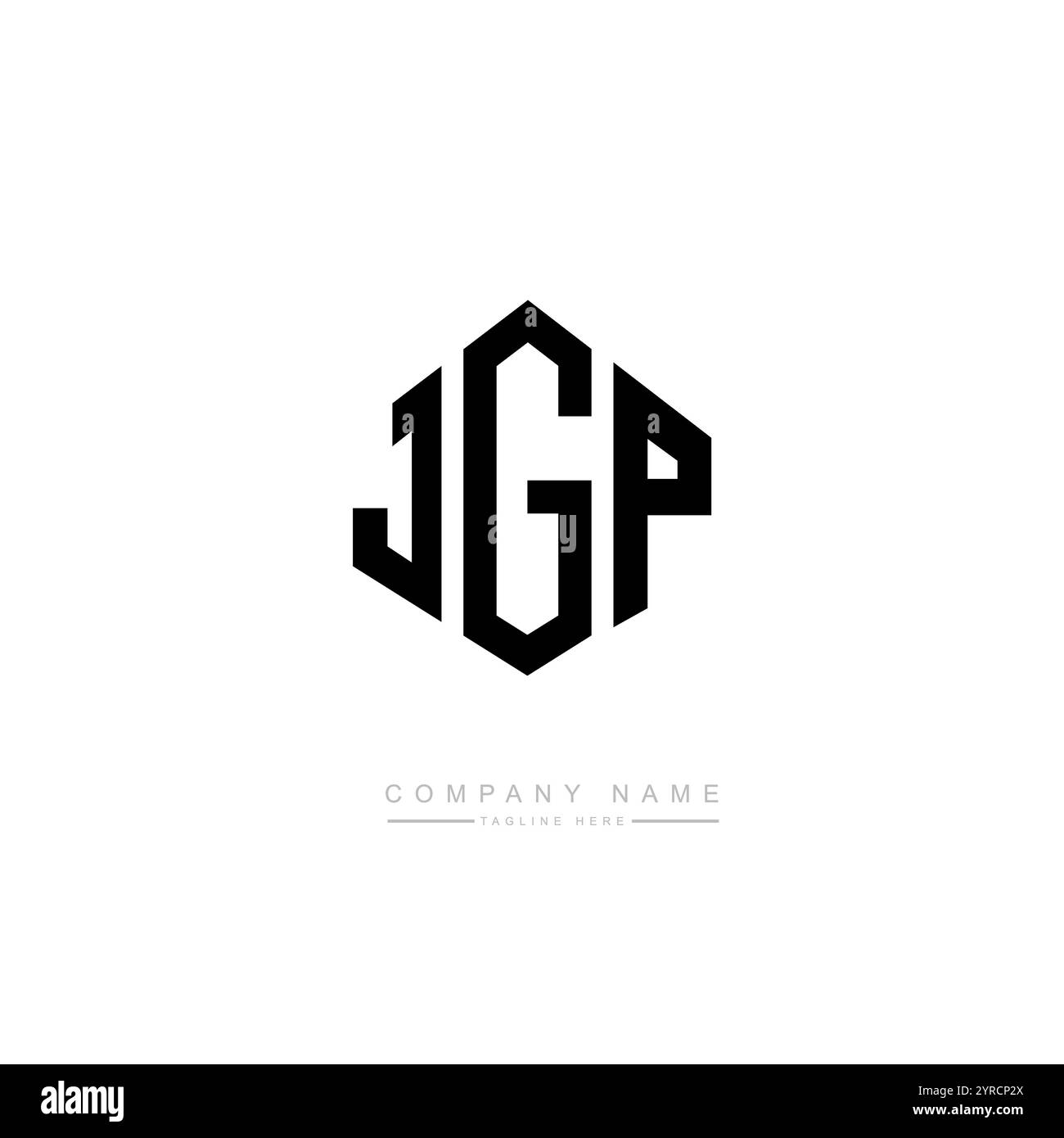 JGP letter logo design with polygon shape. JGP polygon and cube shape ...