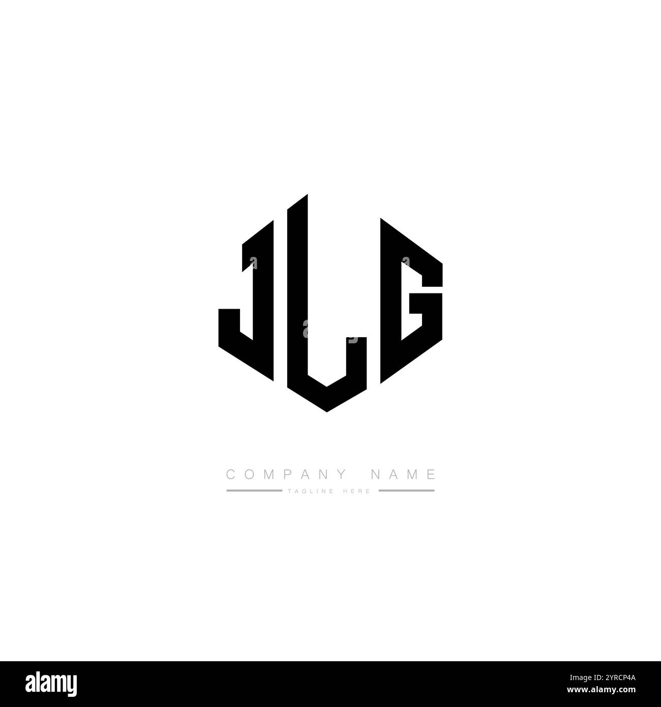 JLG letter logo design with polygon shape. JLG polygon and cube shape ...