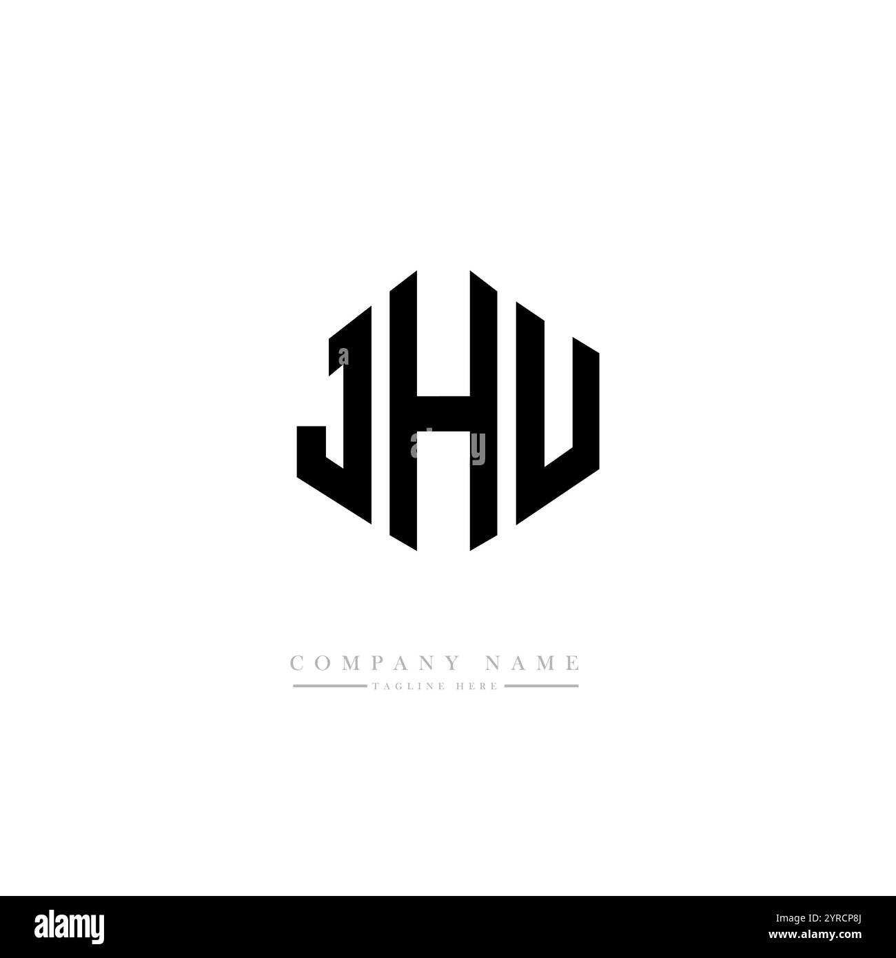 JHU letter logo design with polygon shape. JHU polygon and cube shape ...