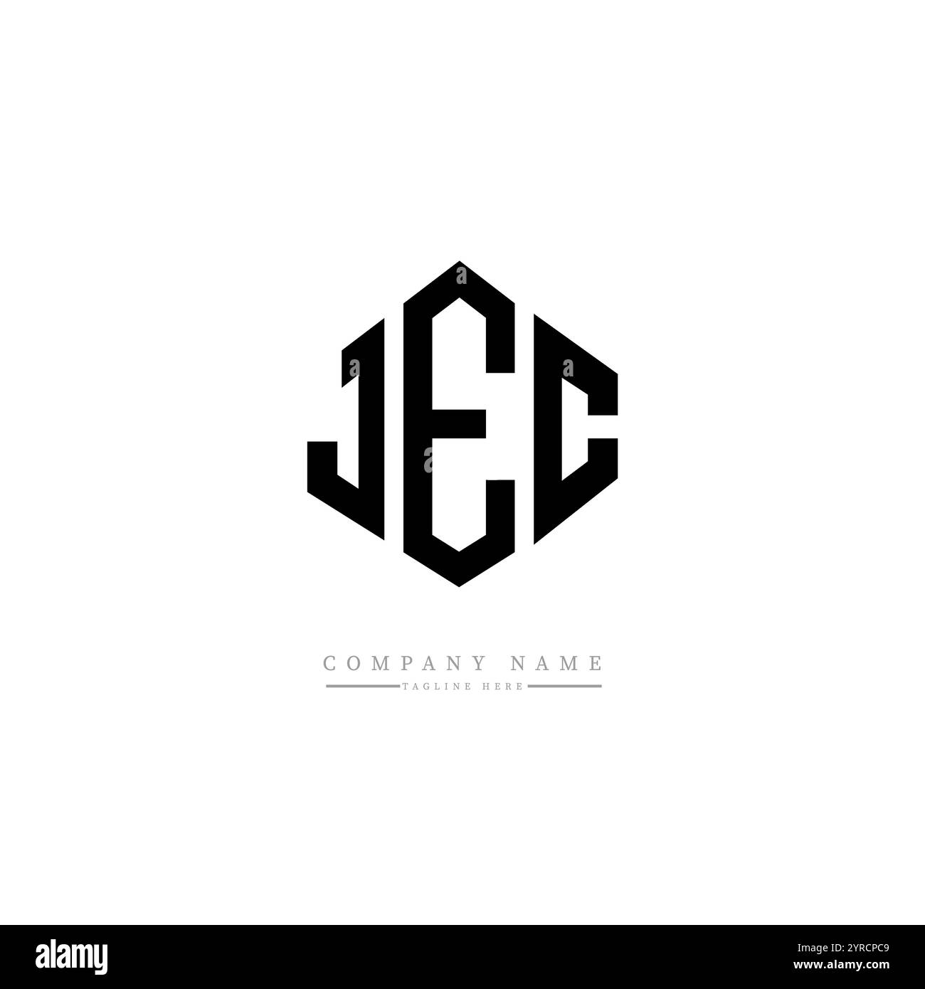 JEC letter logo design with polygon shape. JEC polygon and cube shape ...