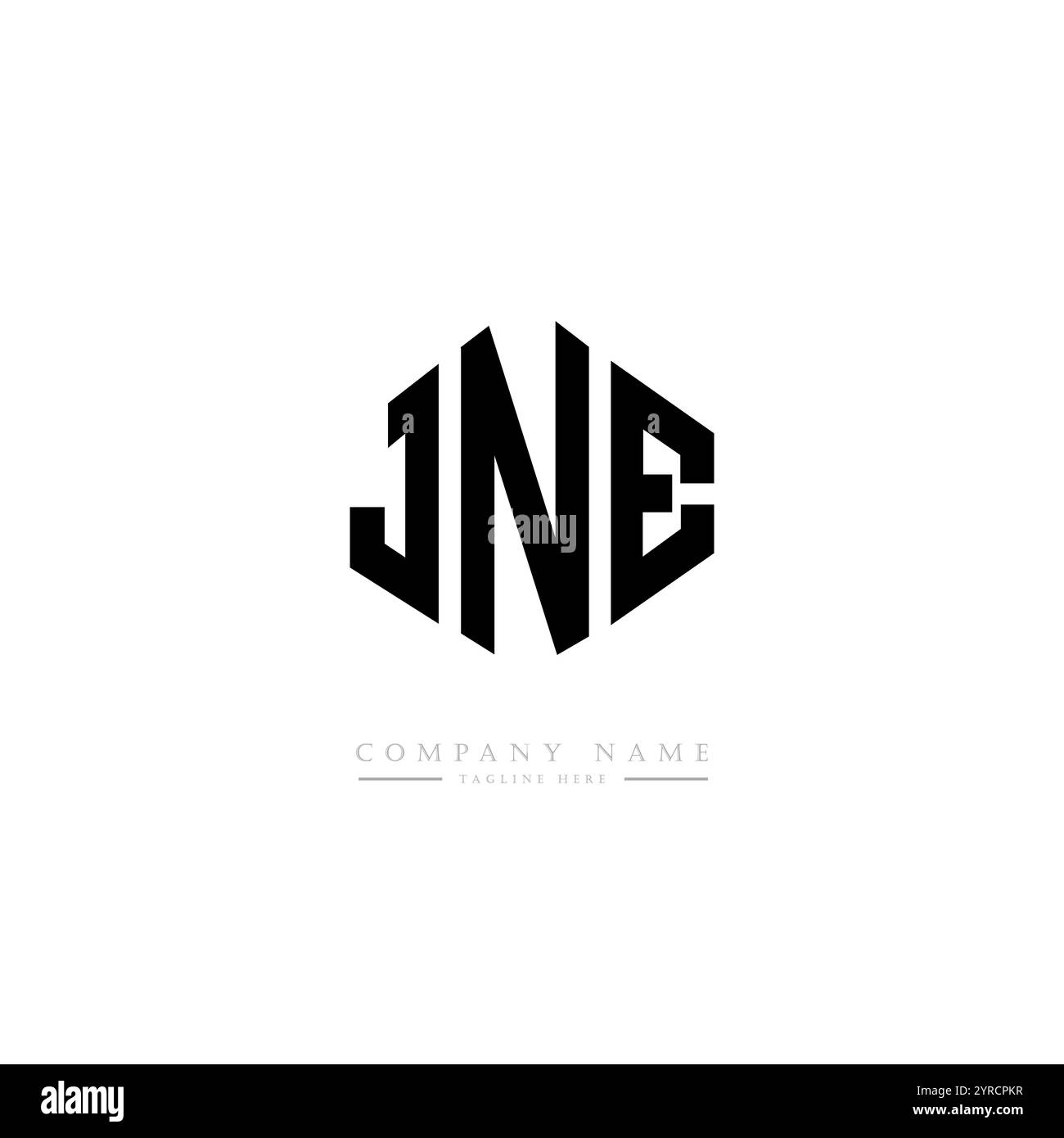 JNE letter logo design with polygon shape. JNE polygon and cube shape ...