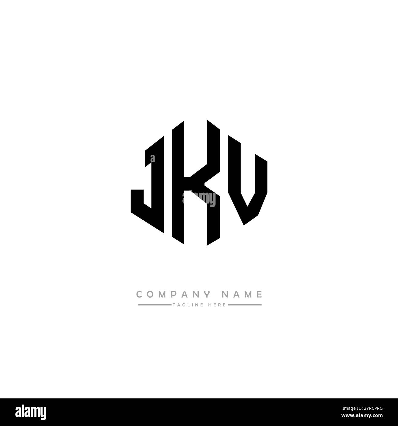 JKV letter logo design with polygon shape. JKV polygon and cube shape ...