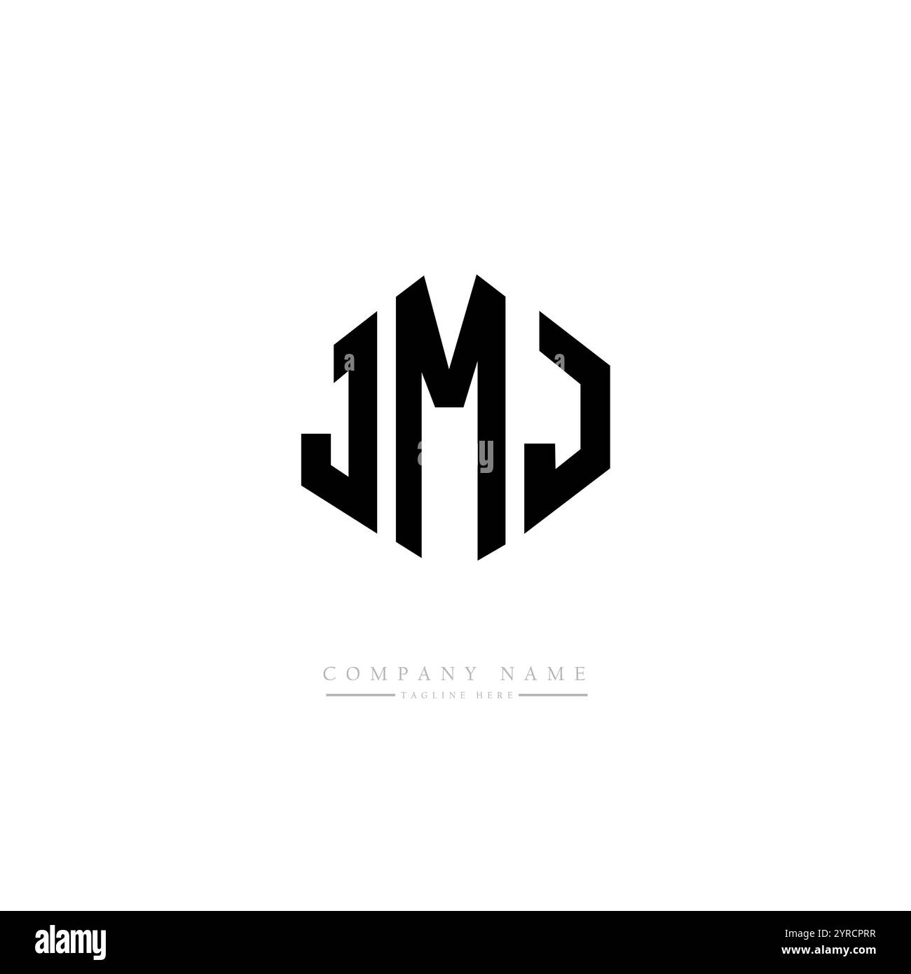 JMJ letter logo design with polygon shape. JMJ polygon and cube shape ...