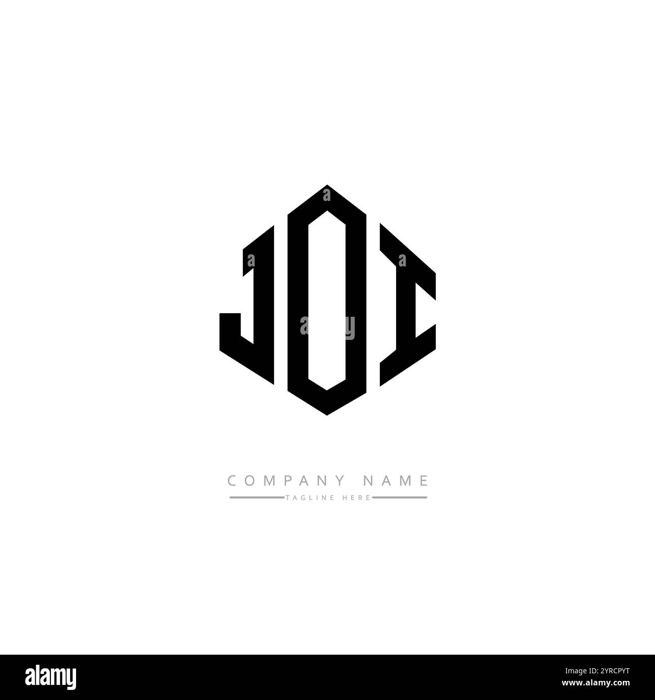 JOI letter logo design with polygon shape. JOI polygon and cube shape logo design. JOI hexagon ...